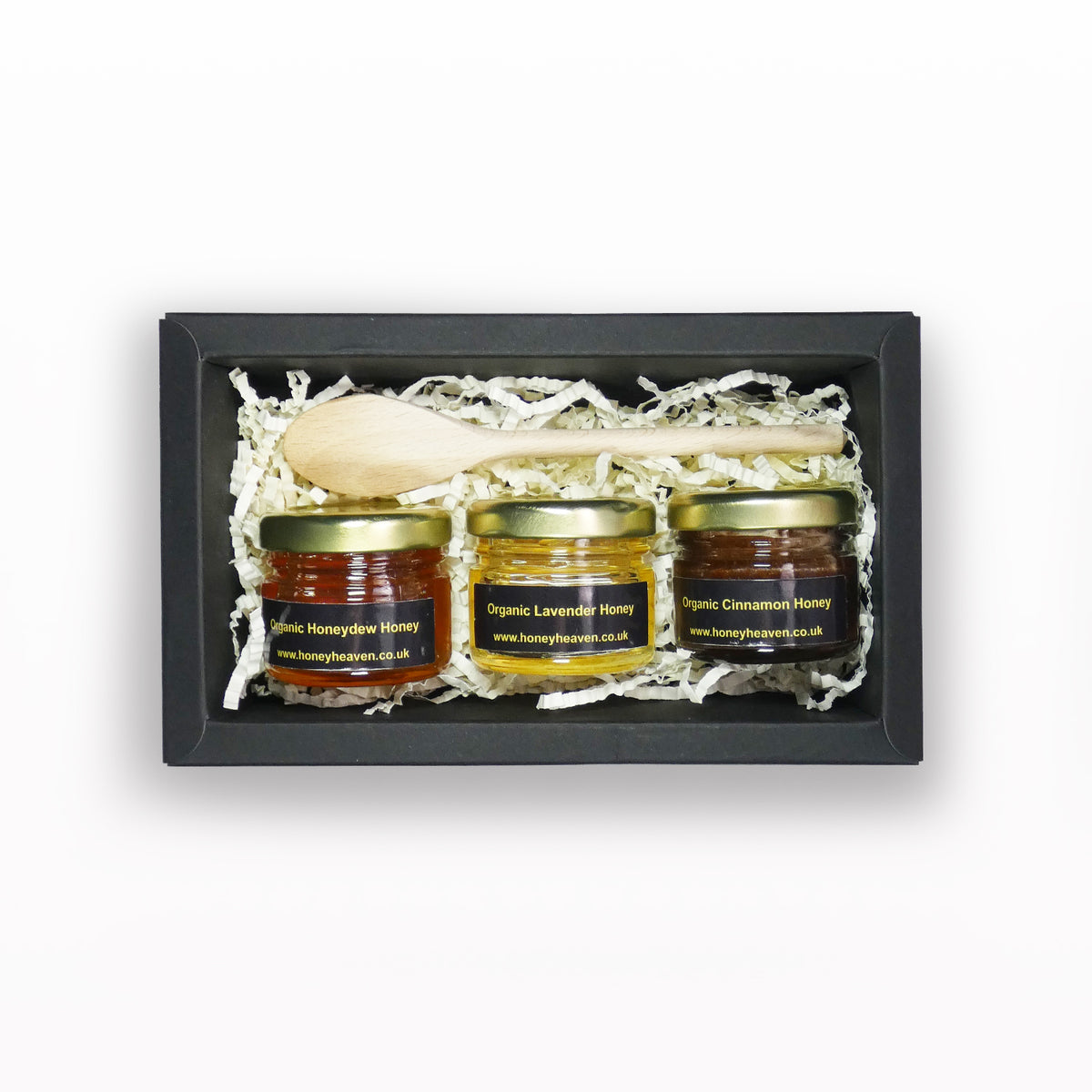 Pure Honey Gift Set Of 3 40g Min Jars With Serving Spoon